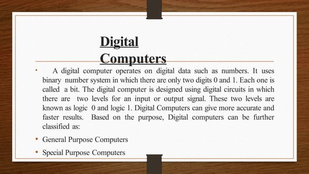 Presentation on Types of Computer in different versions | PPTX