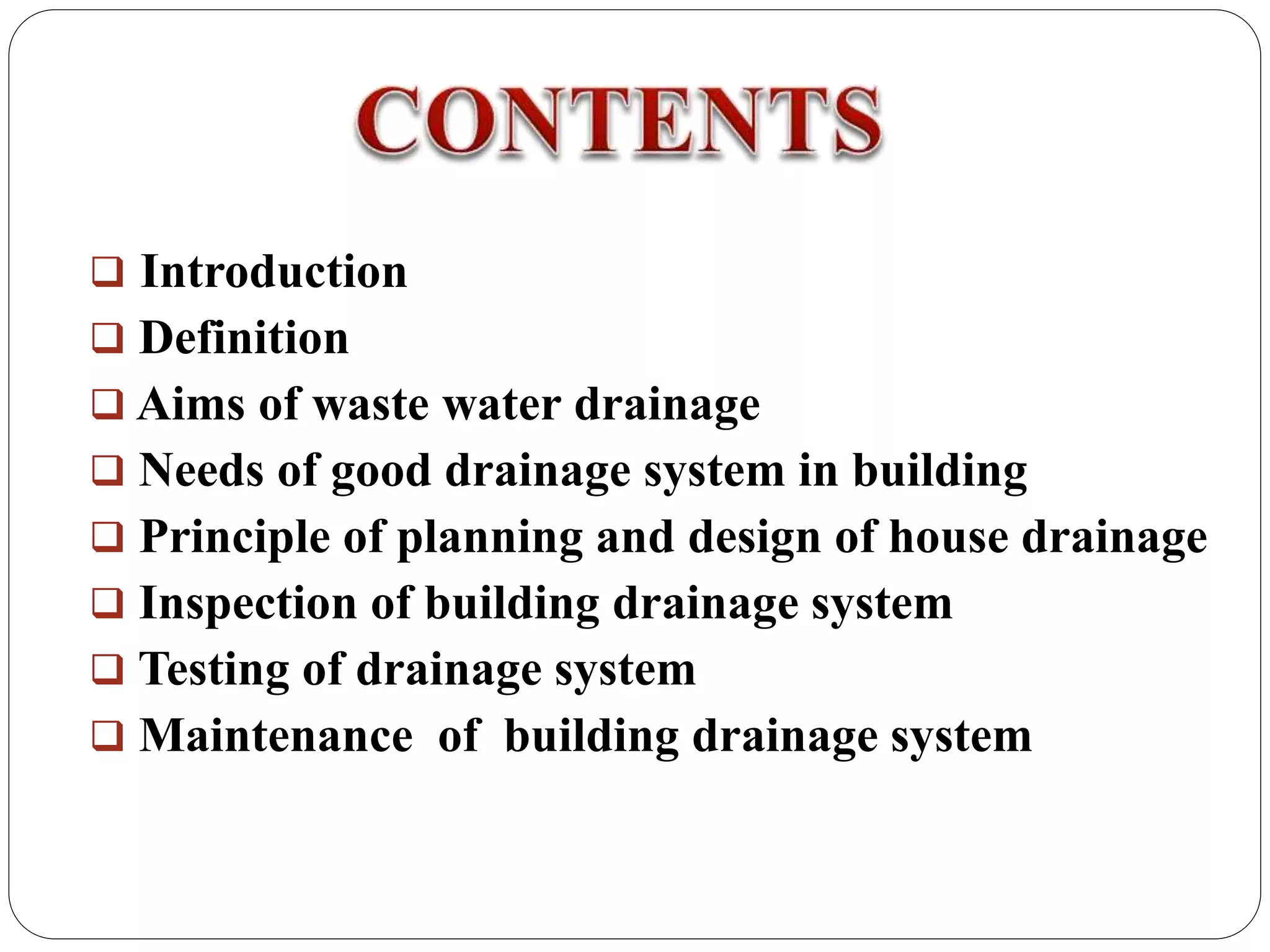 waste water drainage | PPTX | Indoor Environmental Quality | Home & Garden
