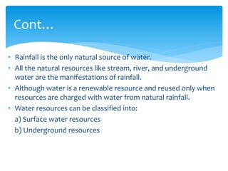 water Resources of India - By Anjali Patel mam (IGKV Raipur, C.G) | PPTX