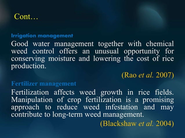 Weed Management in Direct Seeded Rice - By Anjali Patel mam (IGKV ...