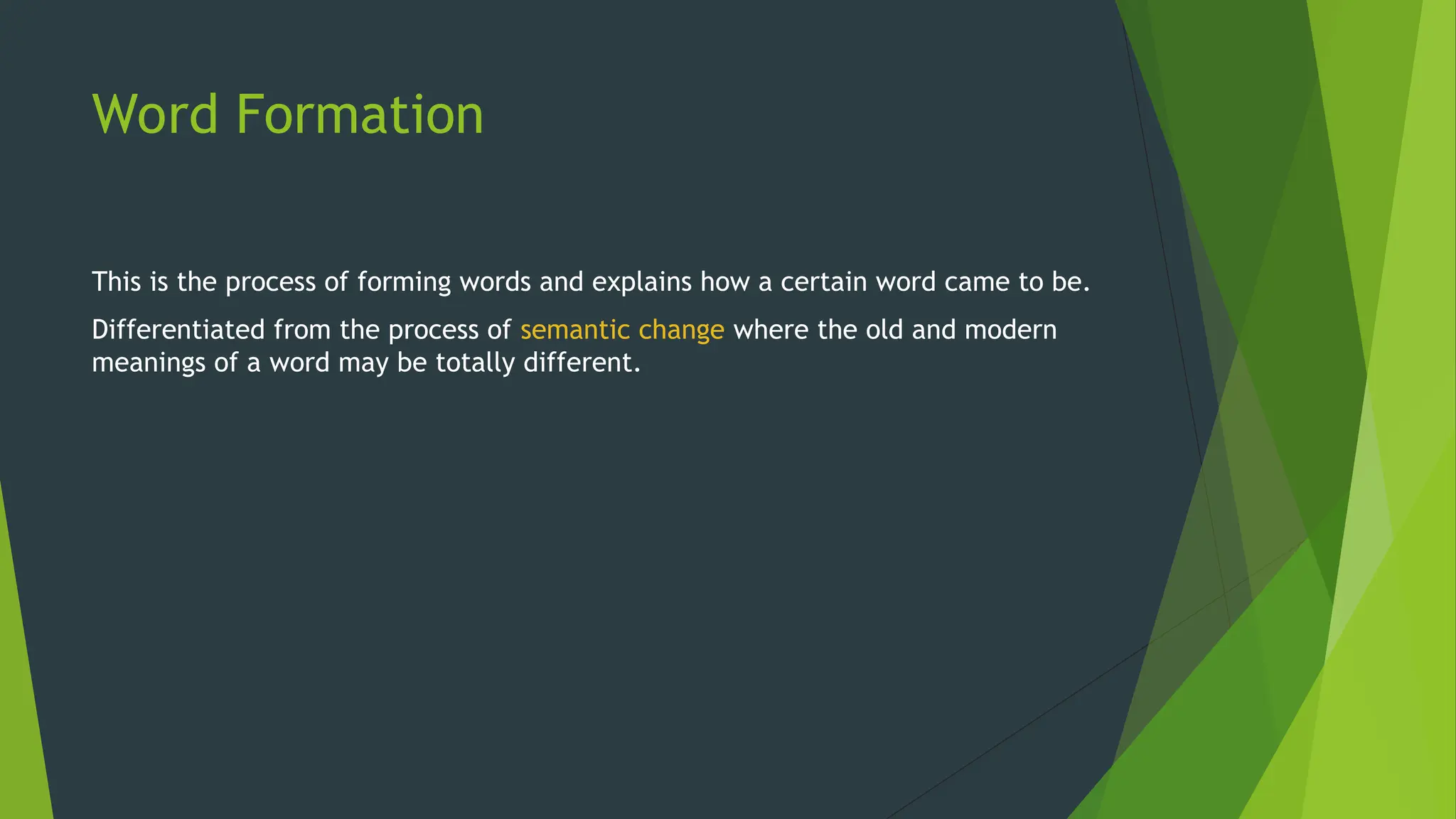 Word formation processess in linguistics. | PPT | Chemistry | Science