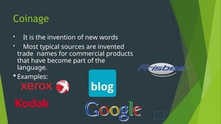 Word formation processess in linguistics. | PPT | Chemistry | Science