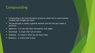 Word formation processess in linguistics. | PPT