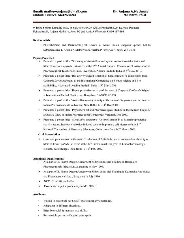 Anjana's bio data | PDF