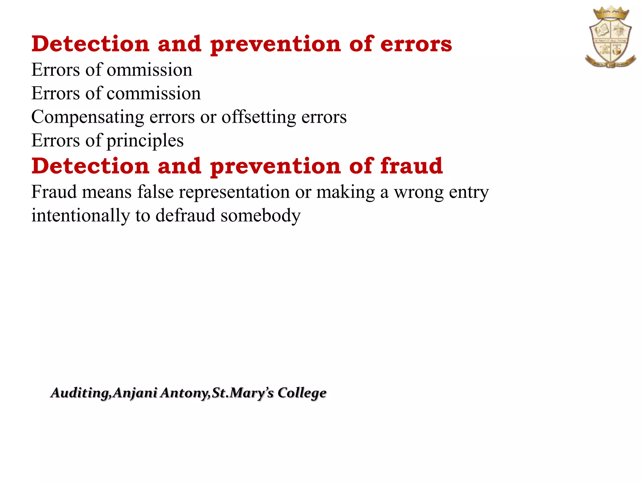 Auditing: Introduction And Objectives | PPTX