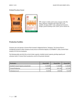 ANJANI PORTLAND CEMENT-APCL | PDF | Commodities | Economy