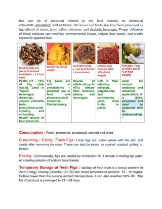 Fig Fruits (Ficus carica L) and By – Products Processing | DOCX