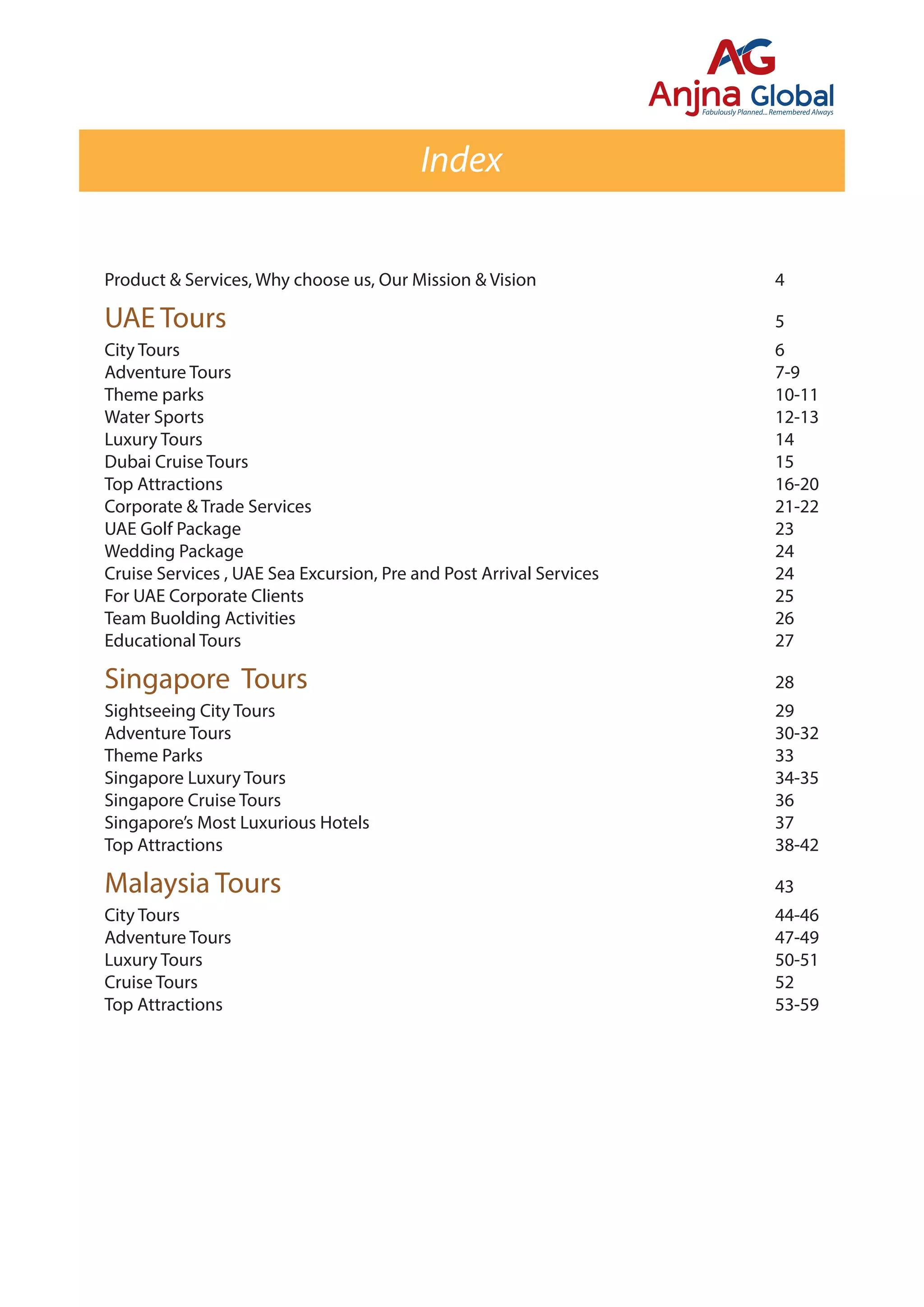 Top DMC of Dubai Singapore Malaysia and Bali - AnjnaGlobal Brochure | PDF | Africa Travel ...
