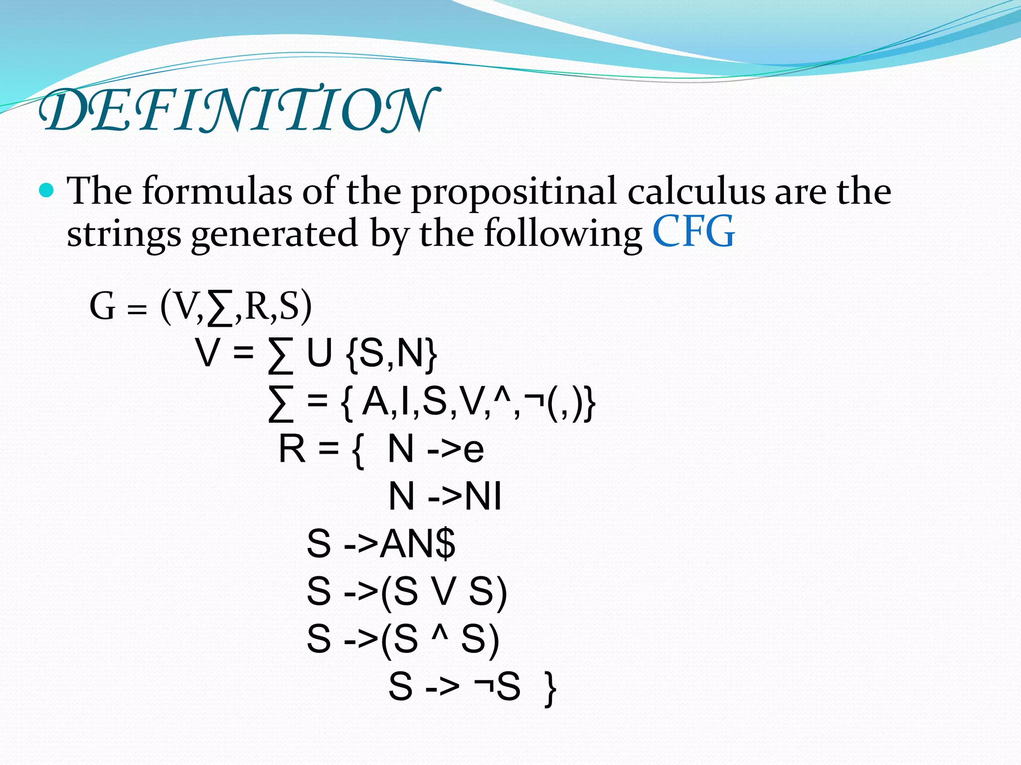 The propositional calculus | PPT