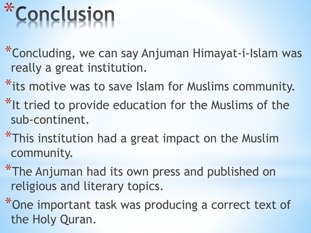 Anjuman himayat ul islam | PPTX | Islam | Religion & Spirituality