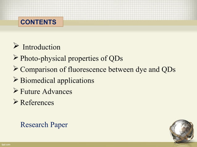 Biomedical applications of quantum dots | PPT