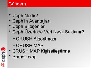 Ceph Türkiye 7. Meetup Ankara: Ceph Temelleri ve CRUSH MAP Yönetimi | PPT