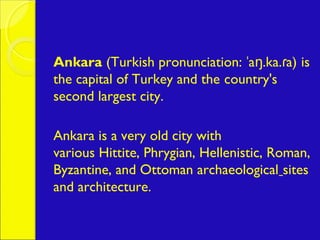 Ankara in Turkey | PPT