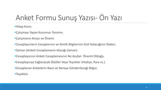 Anket Tasarımı ve Ön Test | PPTX