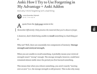 Anki: How I Try to Use Forgetting in My Advantage + Anki Addon | PPT