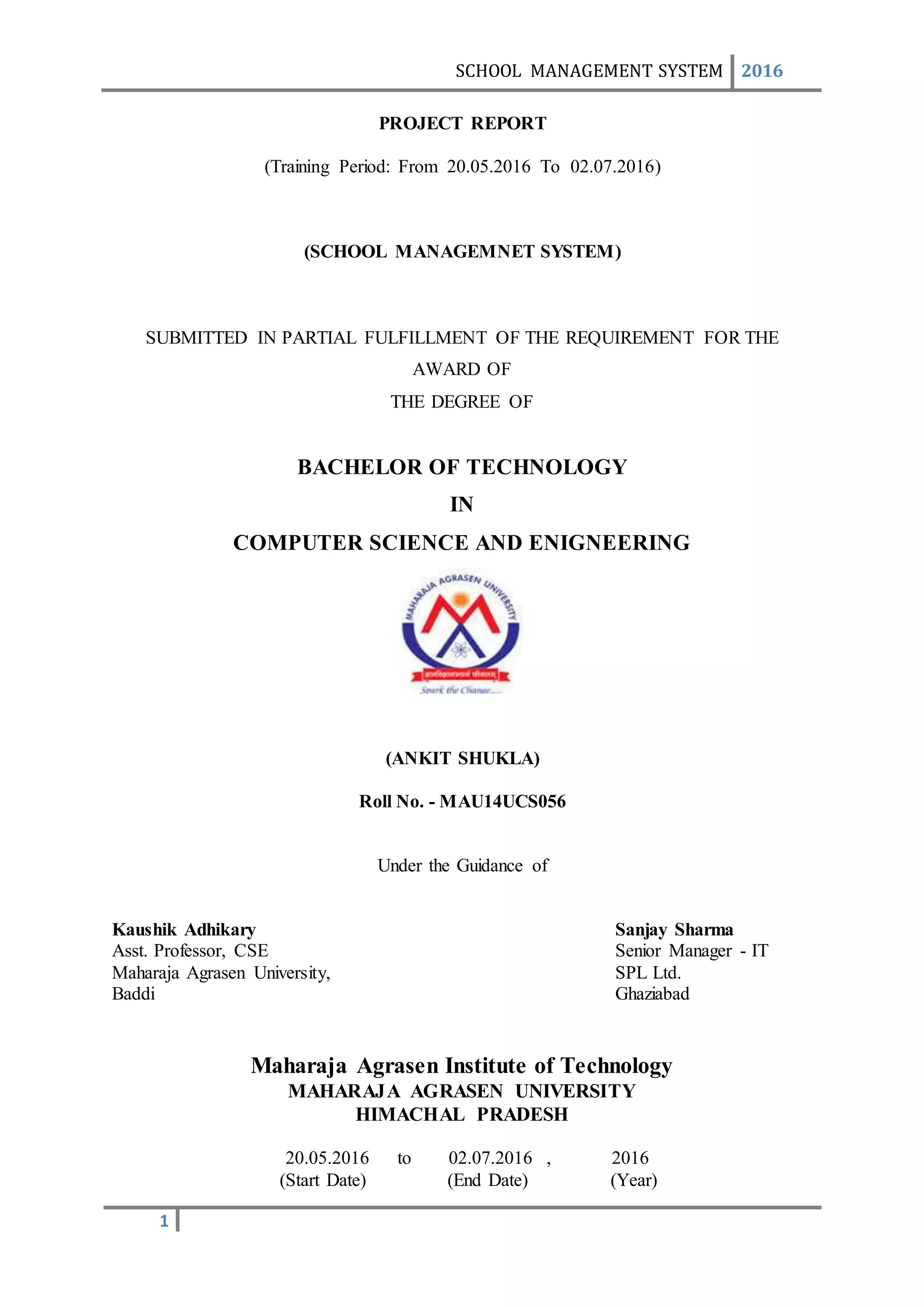 school billing system report | DOCX