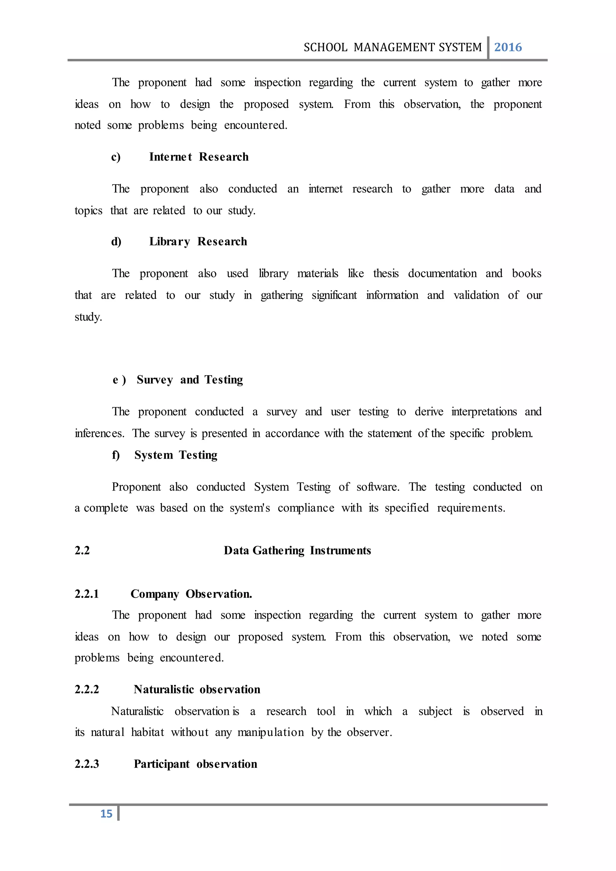school billing system report | DOCX