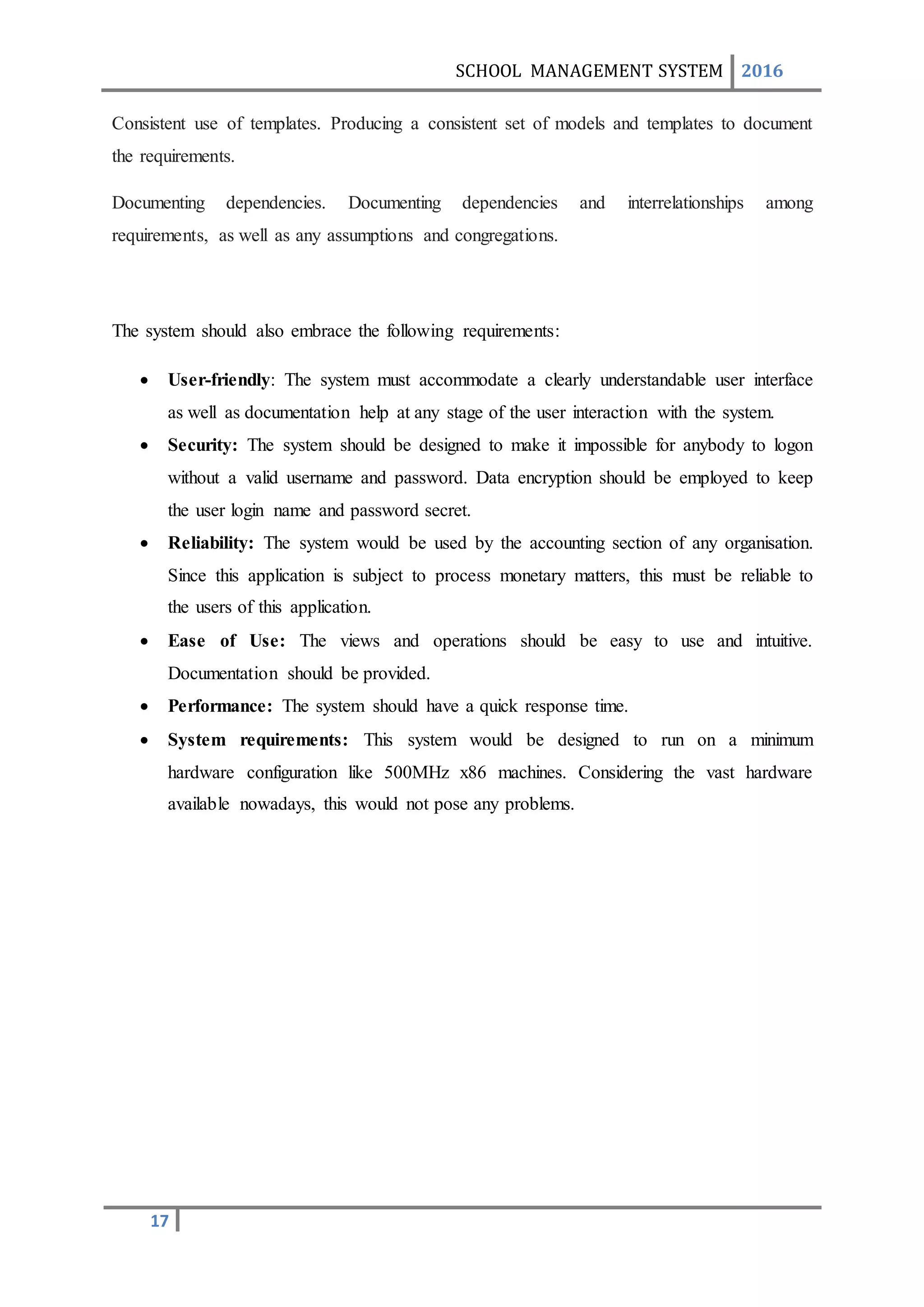 school billing system report | DOCX