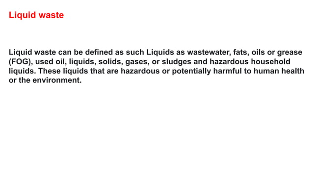 Liquid waste management | PPTX | Indoor Environmental Quality | Home ...