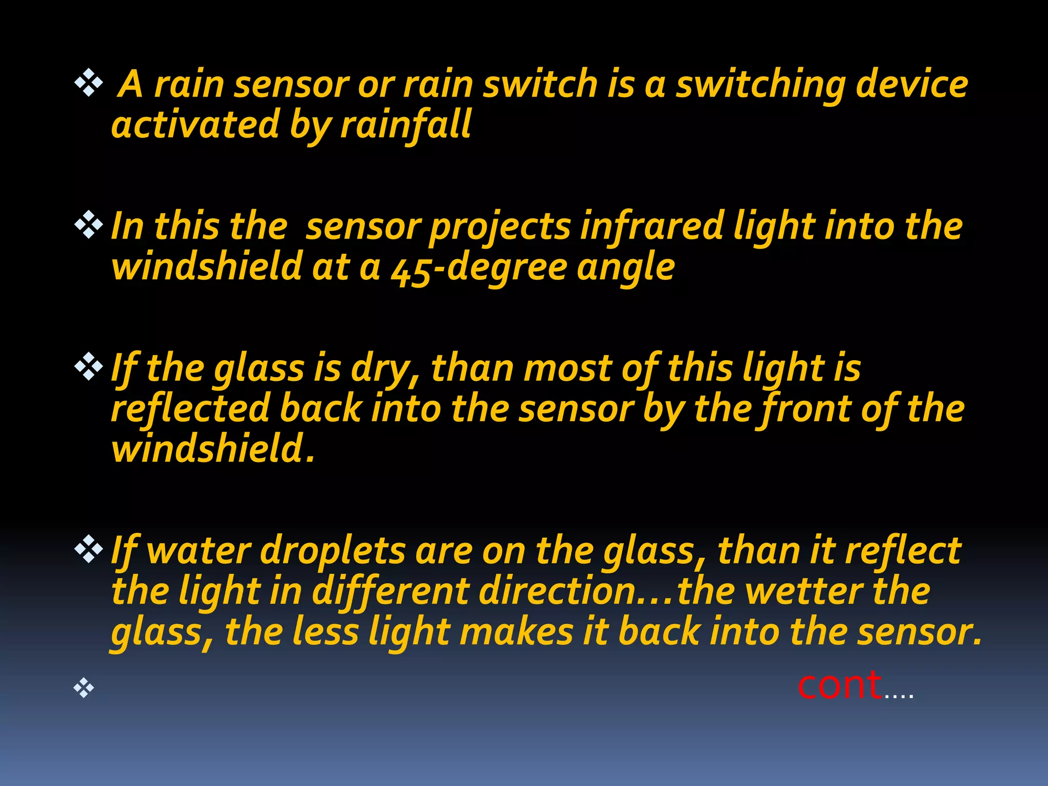 automatic Rain sensing windshield wiper ppt | PPTX
