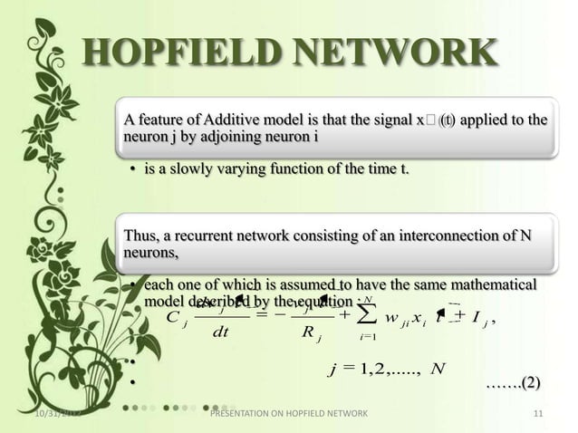 HOPFIELD NETWORK | PPTX | Computer Networking | Computing