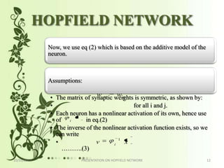 HOPFIELD NETWORK | PPTX