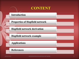 HOPFIELD NETWORK | PPTX