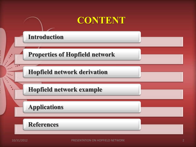 HOPFIELD NETWORK | PPTX | Computer Networking | Computing