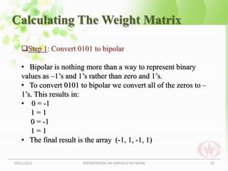 HOPFIELD NETWORK | PPTX