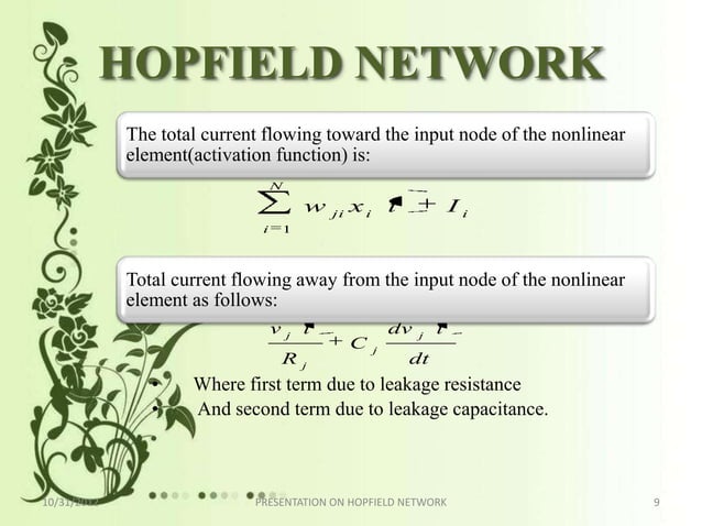HOPFIELD NETWORK | PPTX | Computer Networking | Computing