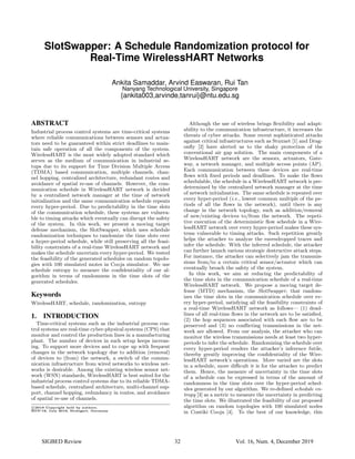 SlotSwapper: A Schedule Randomization protocol for Real-Time WirelessHART Networks | PDF