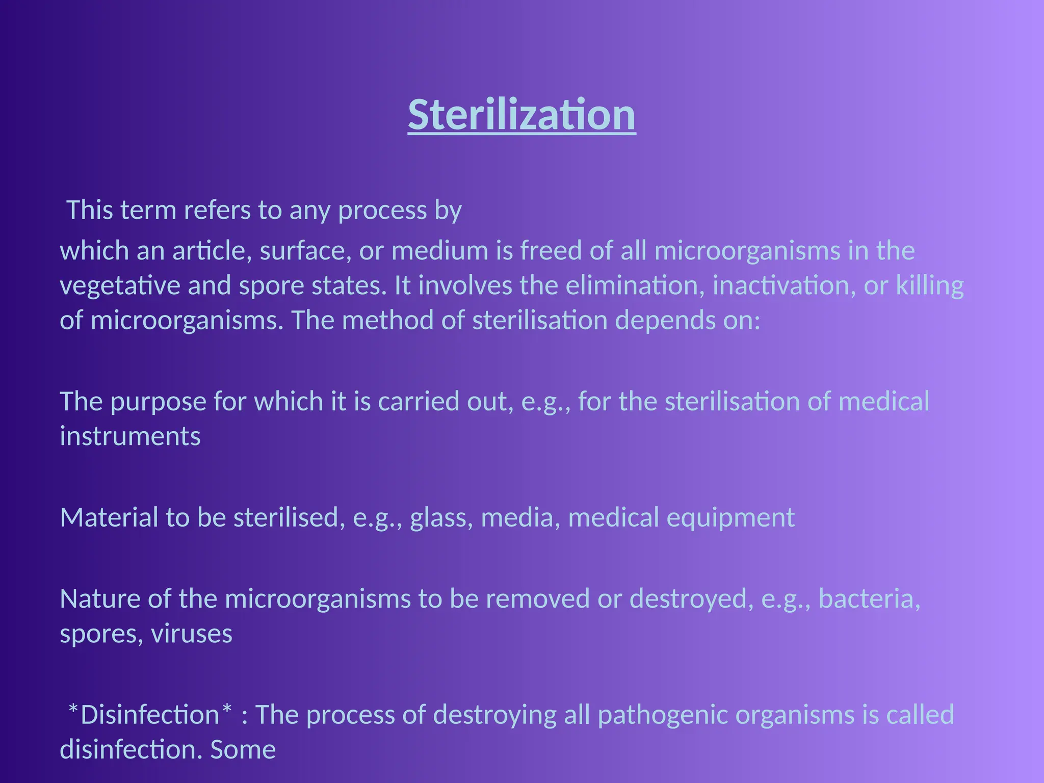 Method of sterilization and disinfection | PPTX