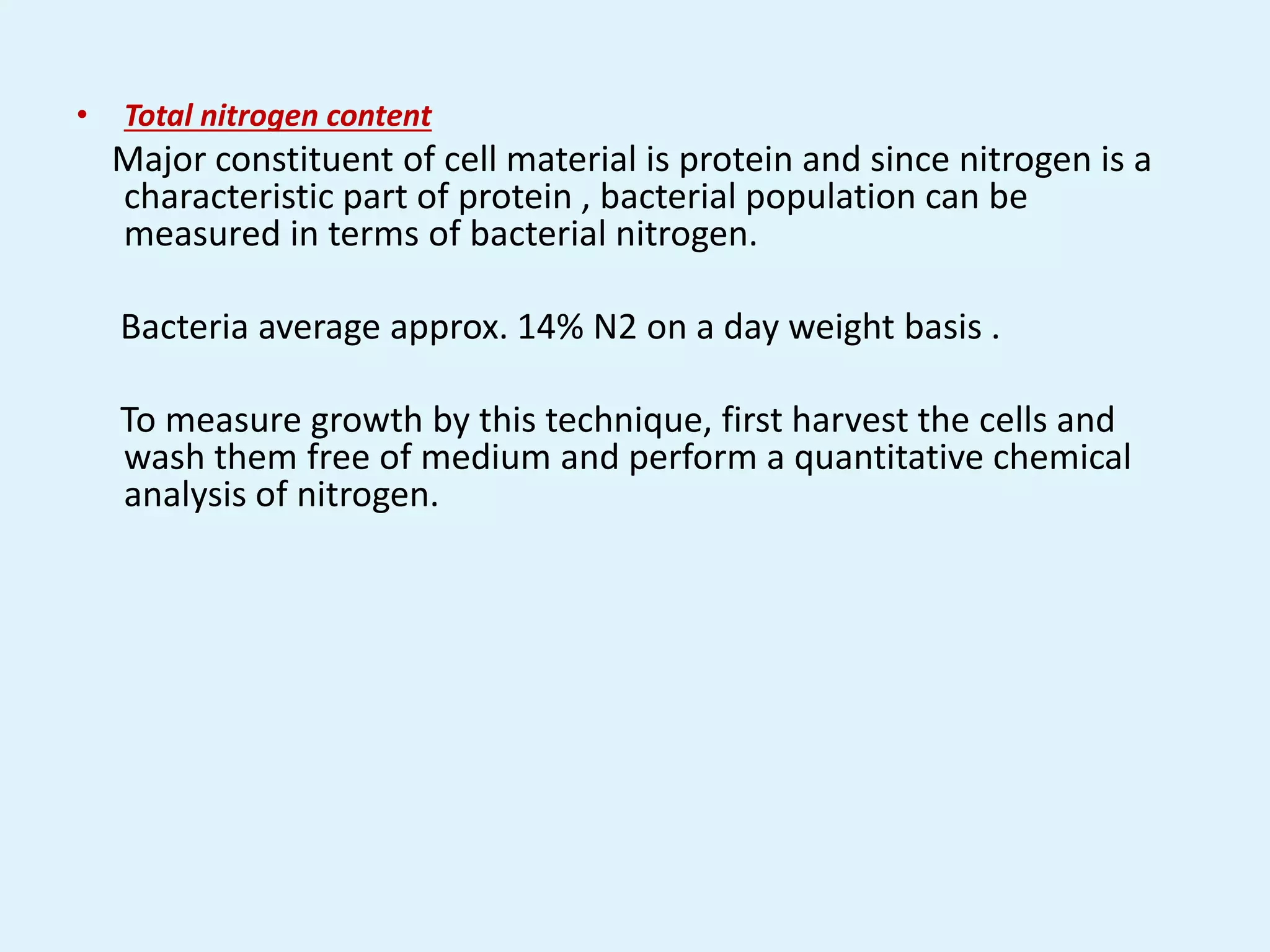 MEASURMENTS OF BACTERIAL GROWTH | PPTX