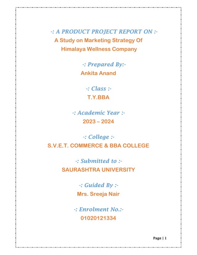 Ankita himalaya project final copy....... | PDF | Herbs and Supplements ...