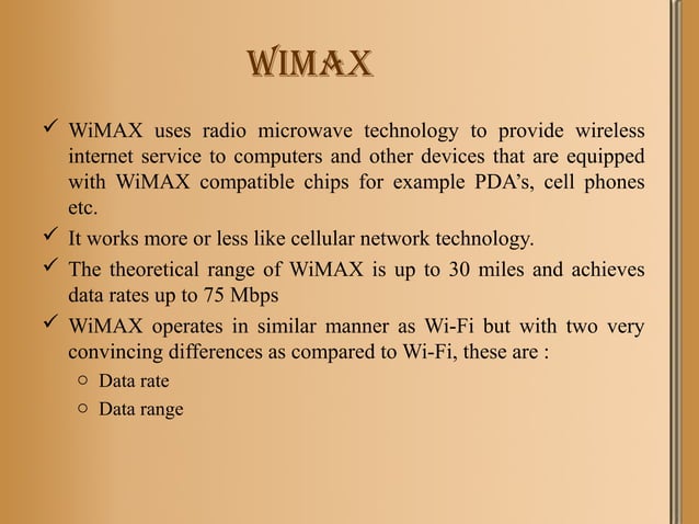 Wimax Ieee 80216 