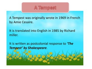 Caliban as a Subaltern character in A Tempest. | PPT