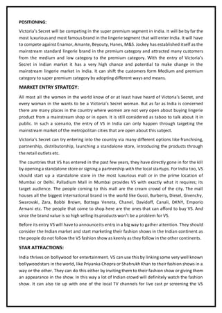 Victoria's Secret Marketing Strategies | DOCX