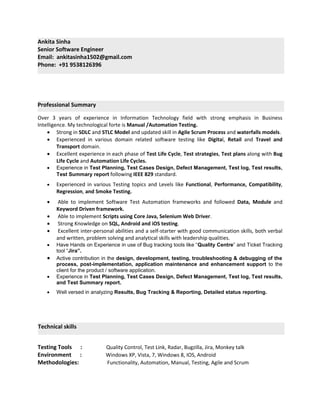 Ankita sinhamobile testing_3 years | PDF