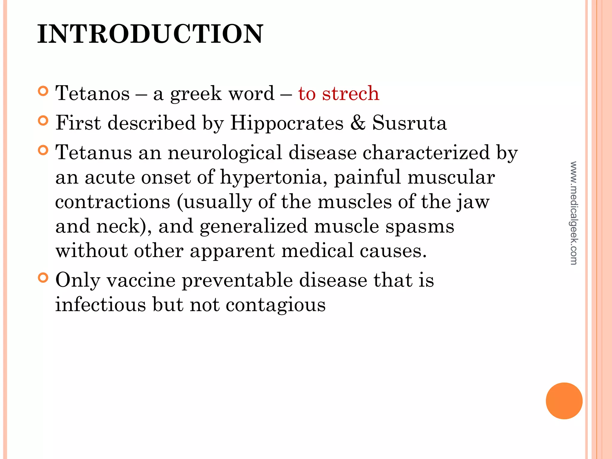 Tetanus Presentation | PPT