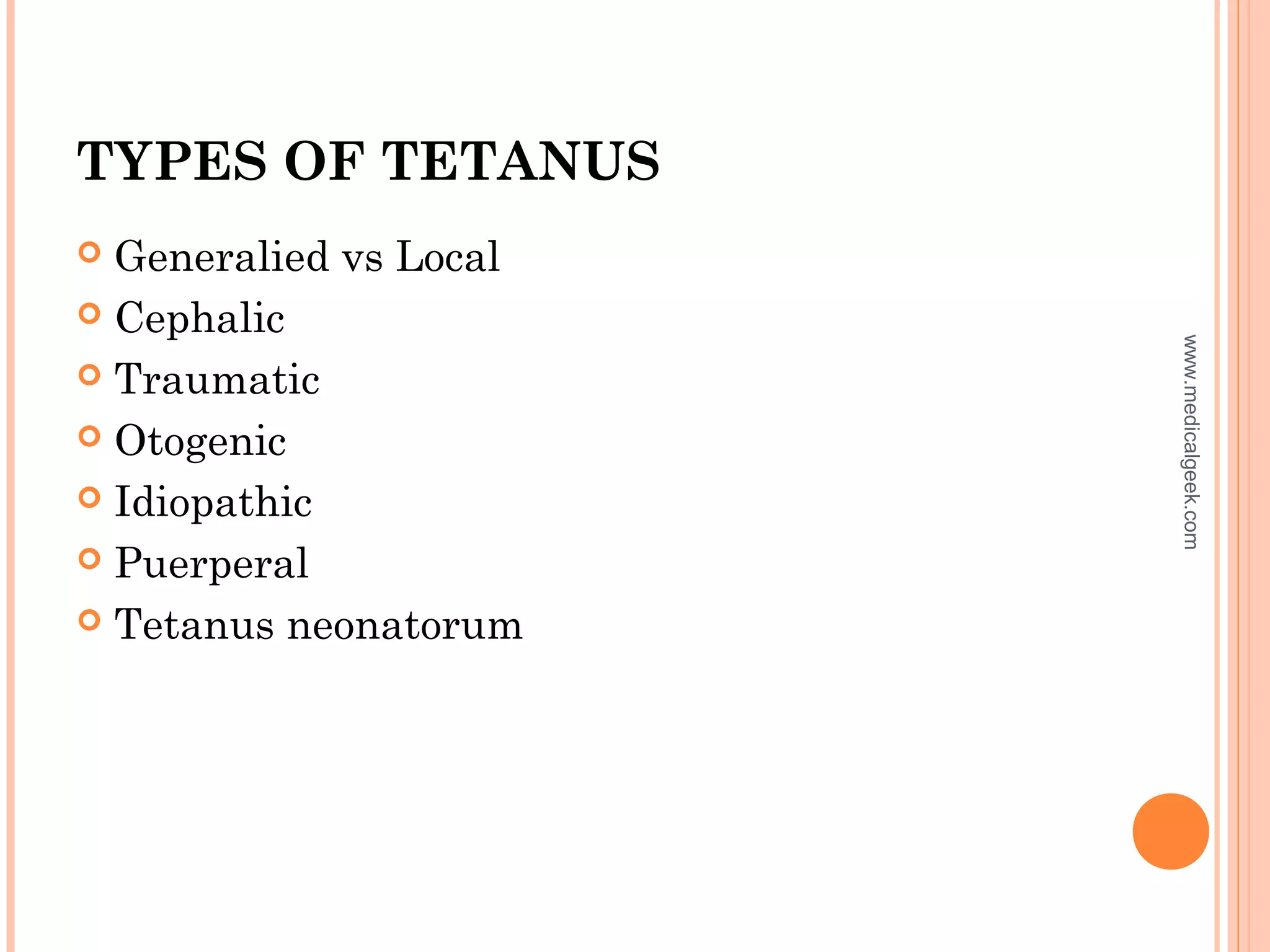 Tetanus Presentation | PPT