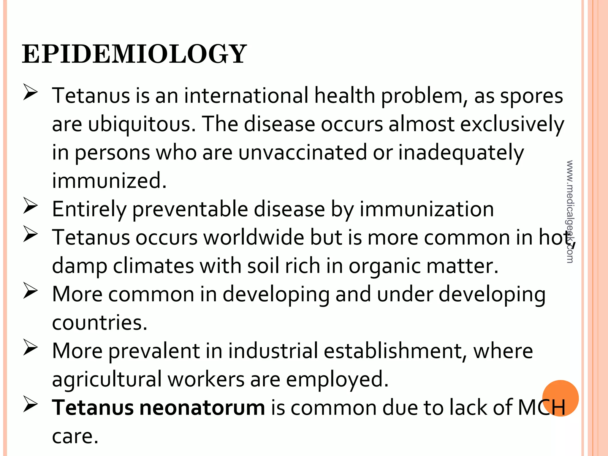 Tetanus Presentation | PPT