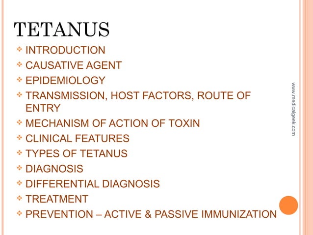 Tetanus Presentation | PPT