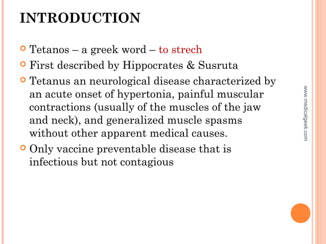 Tetanus Presentation | PPT