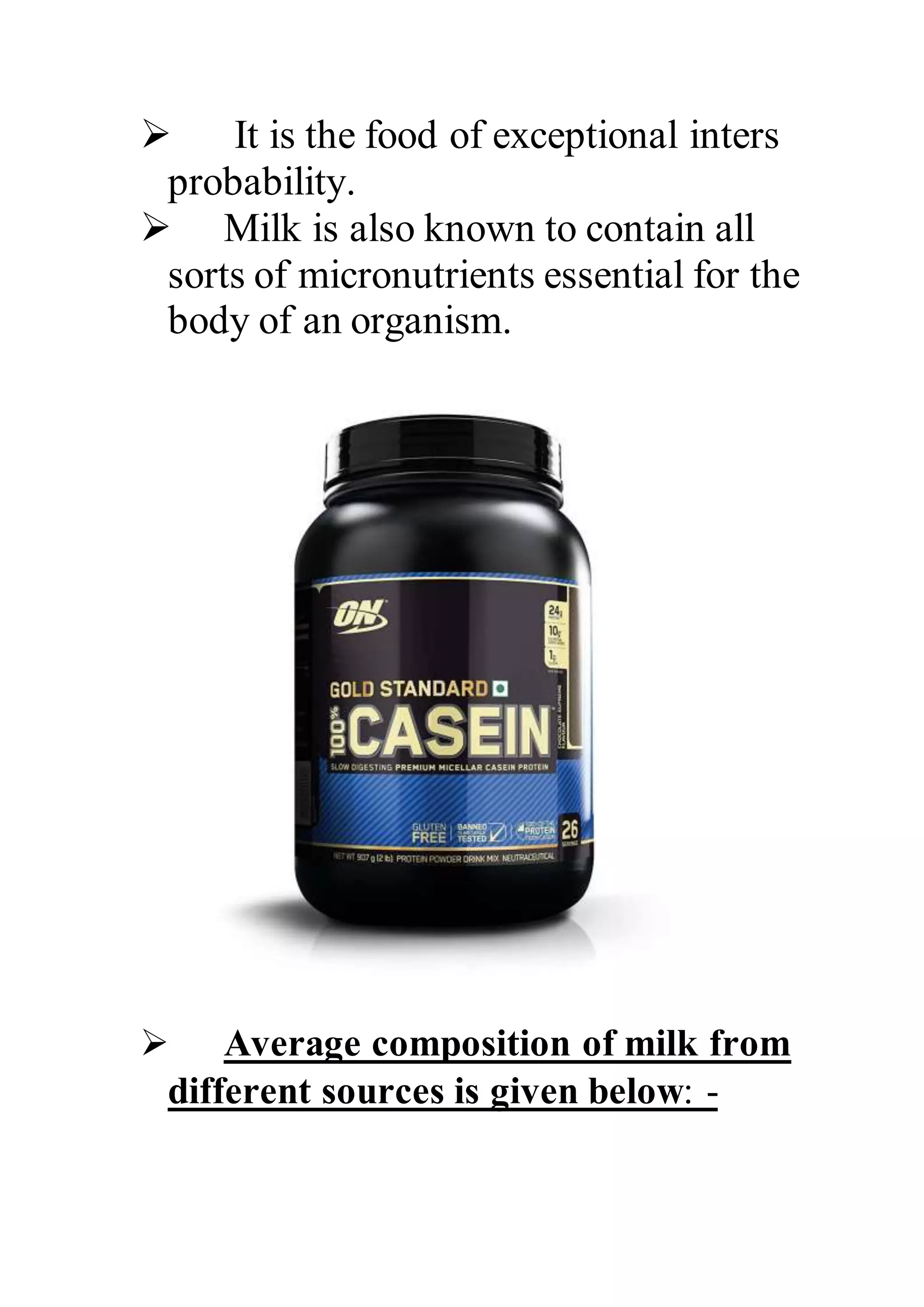 TO STUDY THE QUANTITY OF CASEIN PRESENT IN DIFFERENT SAMPLES OF MILK | DOCX