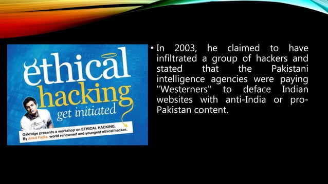 Ankit fadia(My Idol) | PPTX