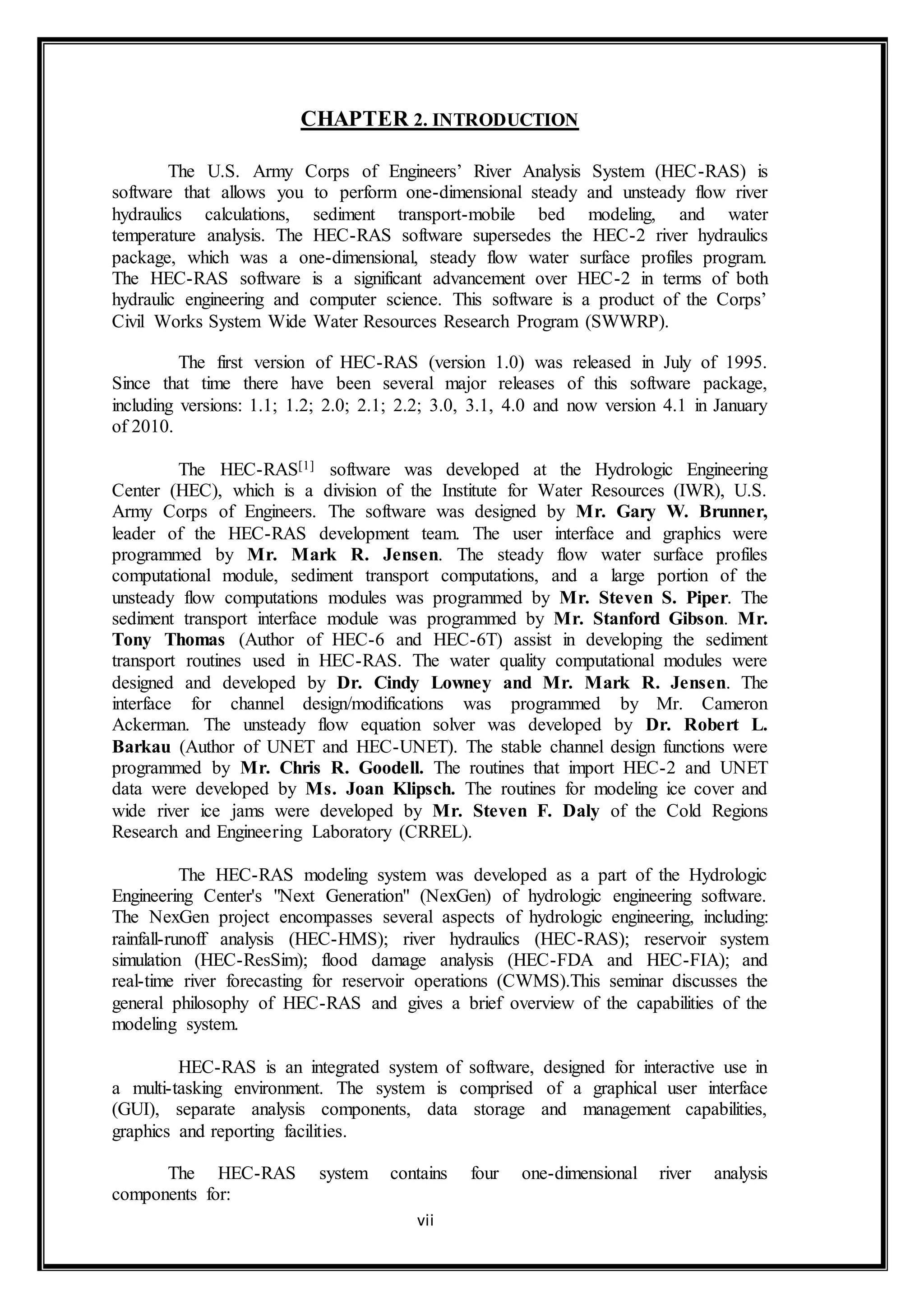 seminar report of " Introduction to HEC RAS " | DOCX