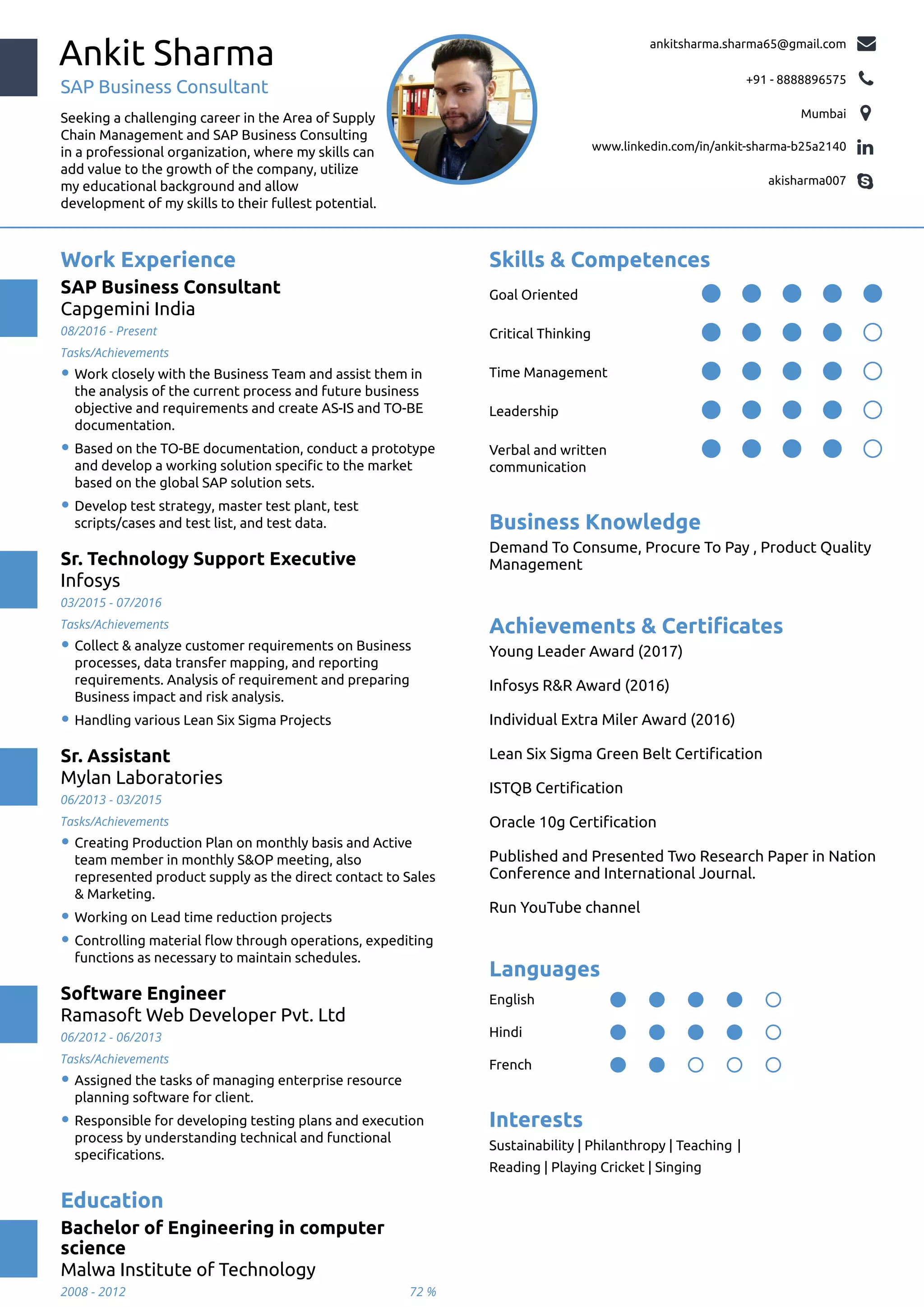 One Page Resume | PDF
