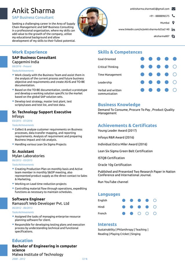 One Page Resume | PDF