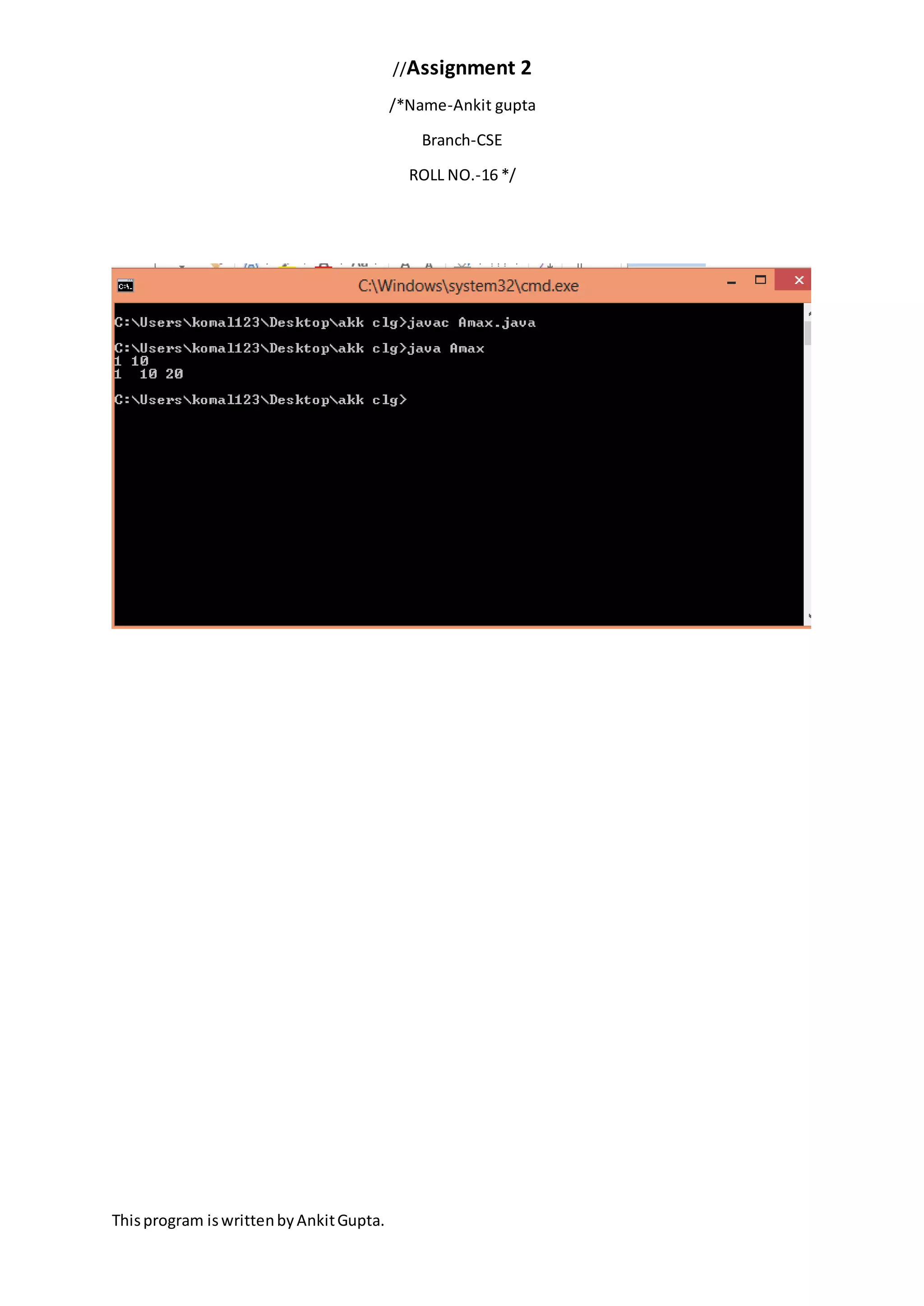 java program assigment -2 | PDF