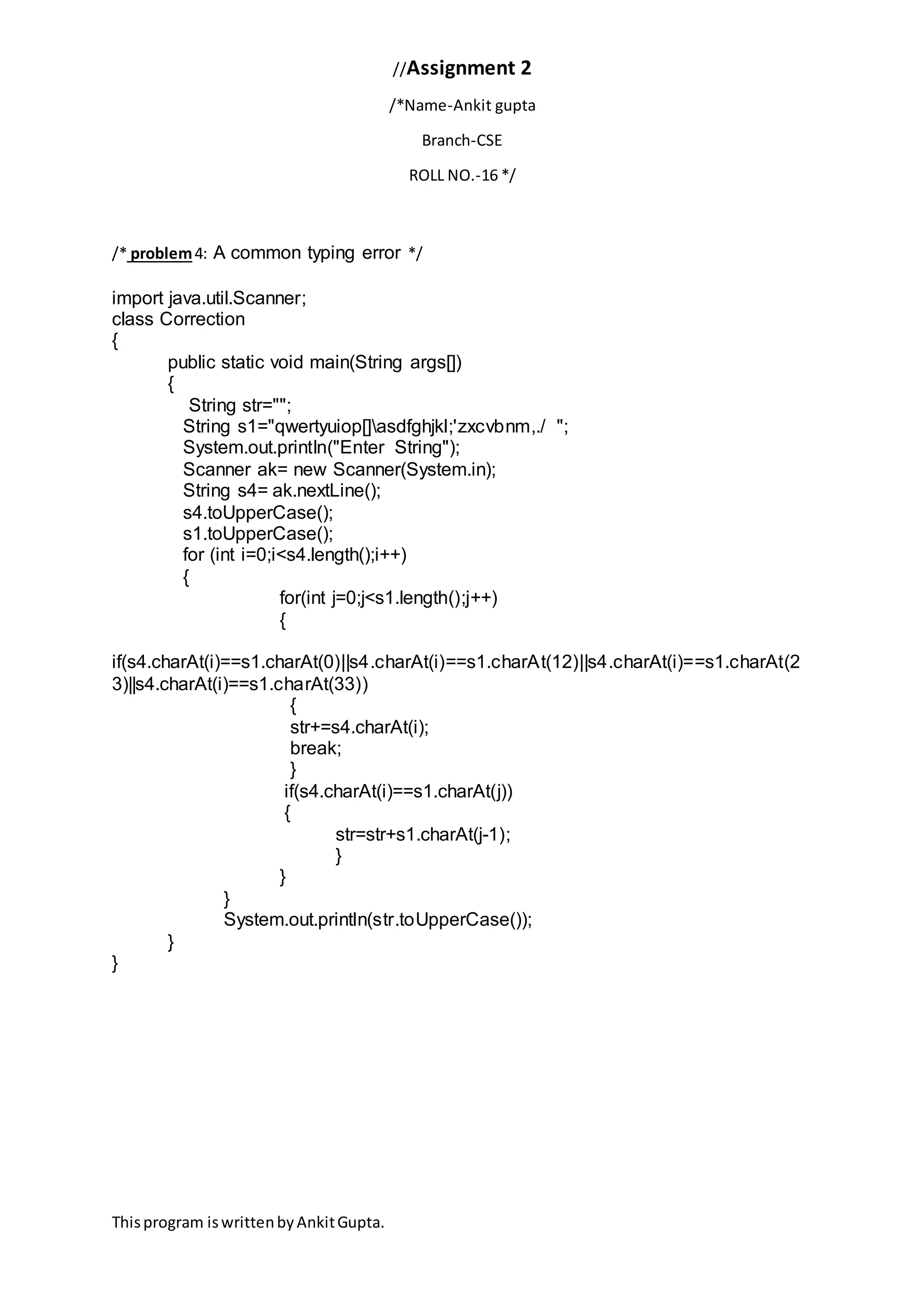 java program assigment -2 | PDF